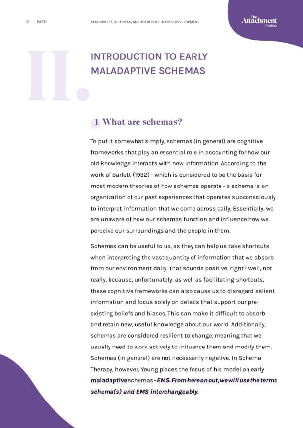 Maladaptive Schemas Workbook - Attachment Project